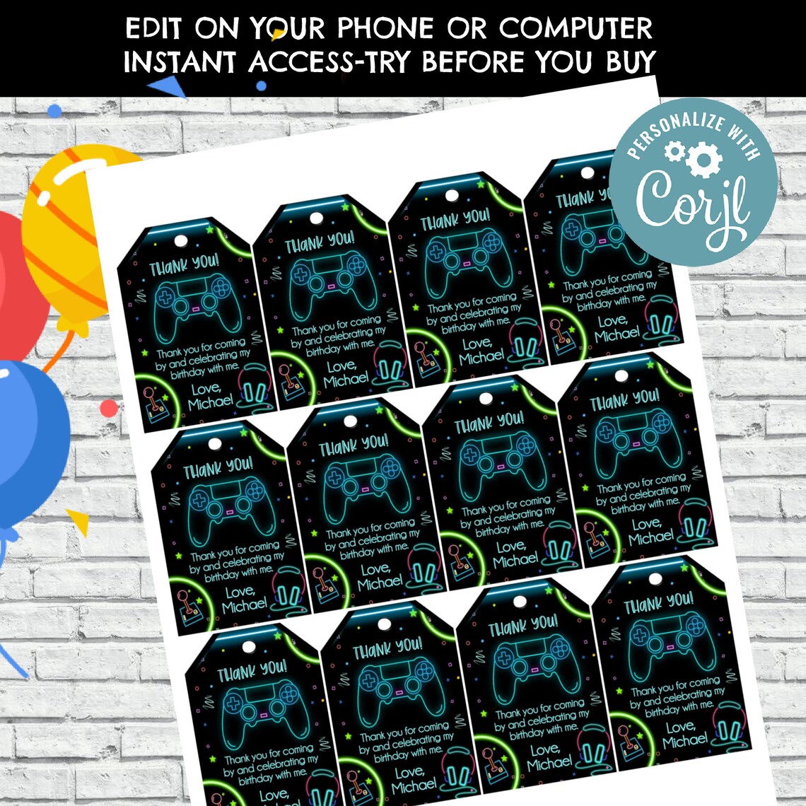 Controller Favor Tag Controller Gift Tag Controller Tag - Etsy