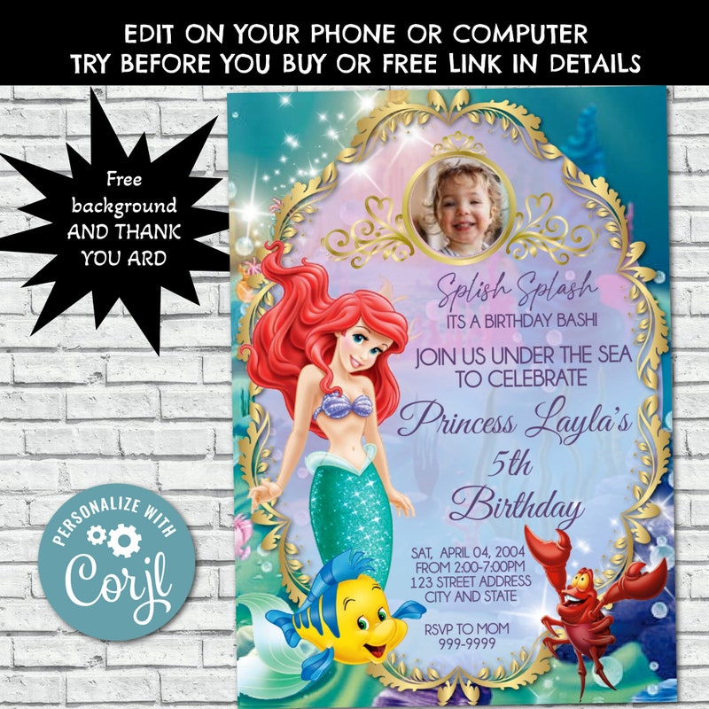 Little Mermaid Invitation - Etsy