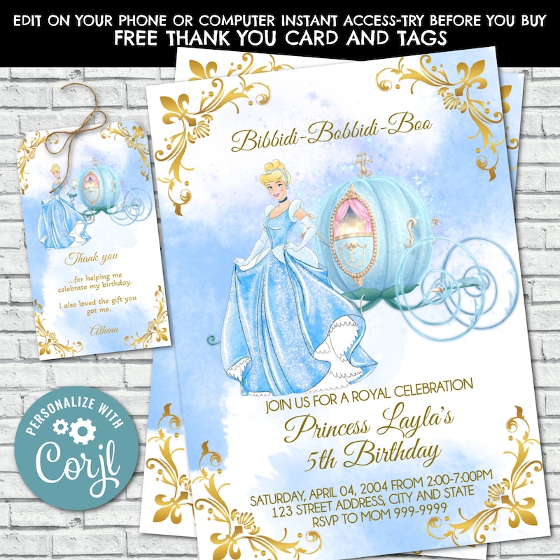 Cinderella Invitation - Etsy