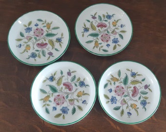 Minton English Bone China Haddon Hall Boxed Set of 2 Floral Coasters ...