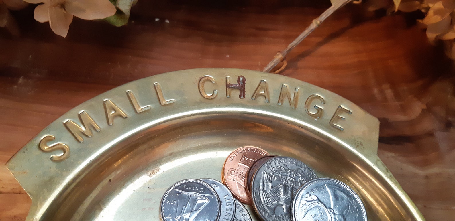 Vintage Brass Coin Dish / Small Change Dish / Pocket Change Coin ...