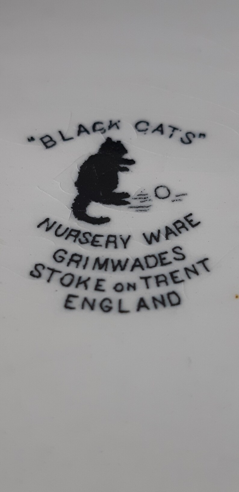 Vintage Grimwades Nursery Ware / Black Cats Pattern Pottery / Nursery Ware Baby Bowl Circa 1901 ...