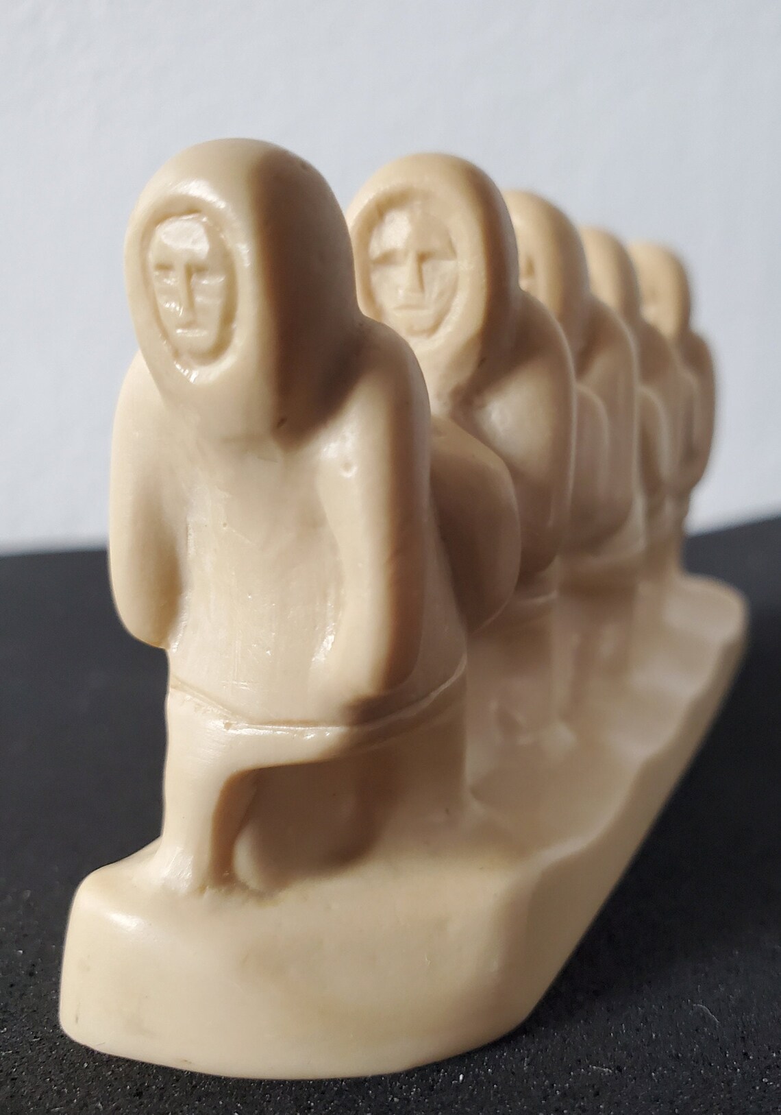 Small Boma Inuit Sculpture / Group of Five Men Walking / Canadian Art ...