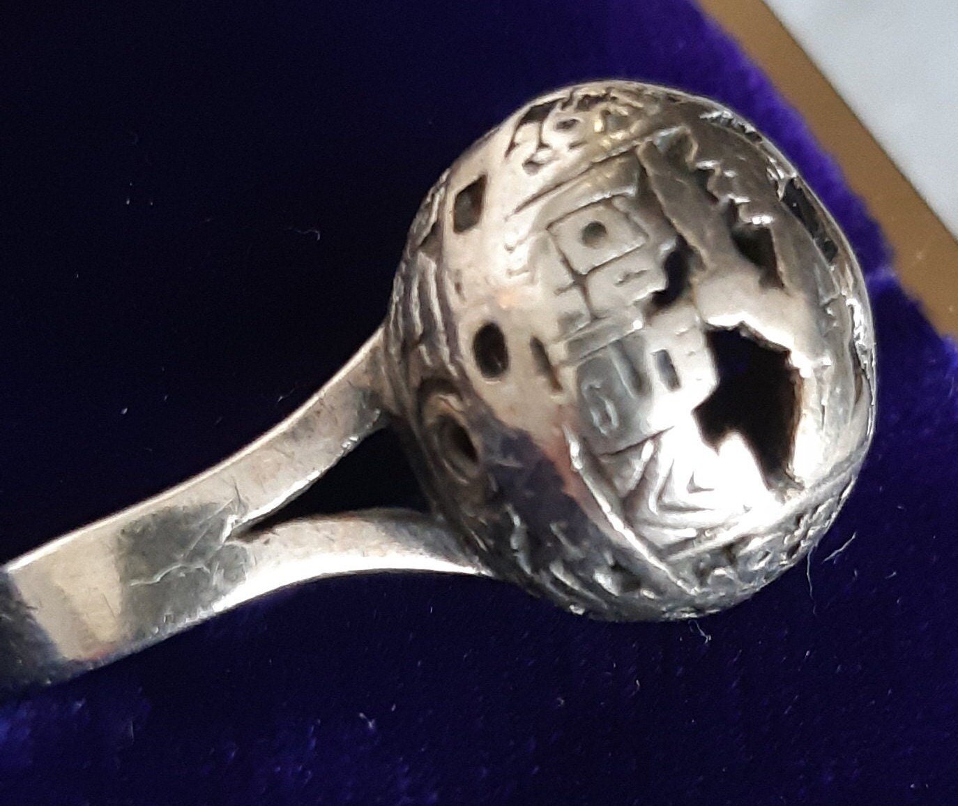 Rare 1950's Arte Orfebre Peruvian Ring / Inca Sterling Silver Ball Ring ...