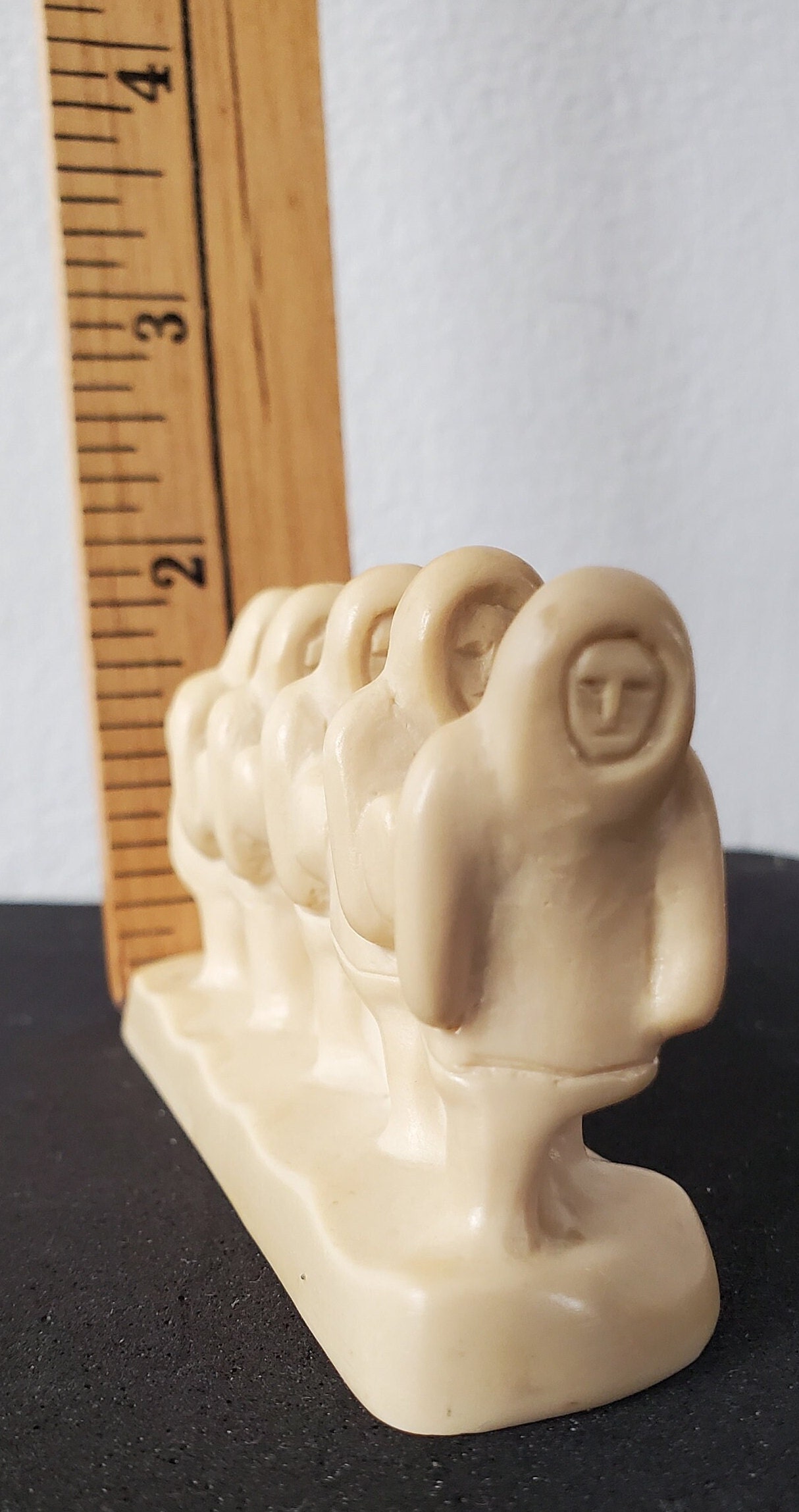 Small Boma Inuit Sculpture / Group of Five Men Walking / Canadian Art ...