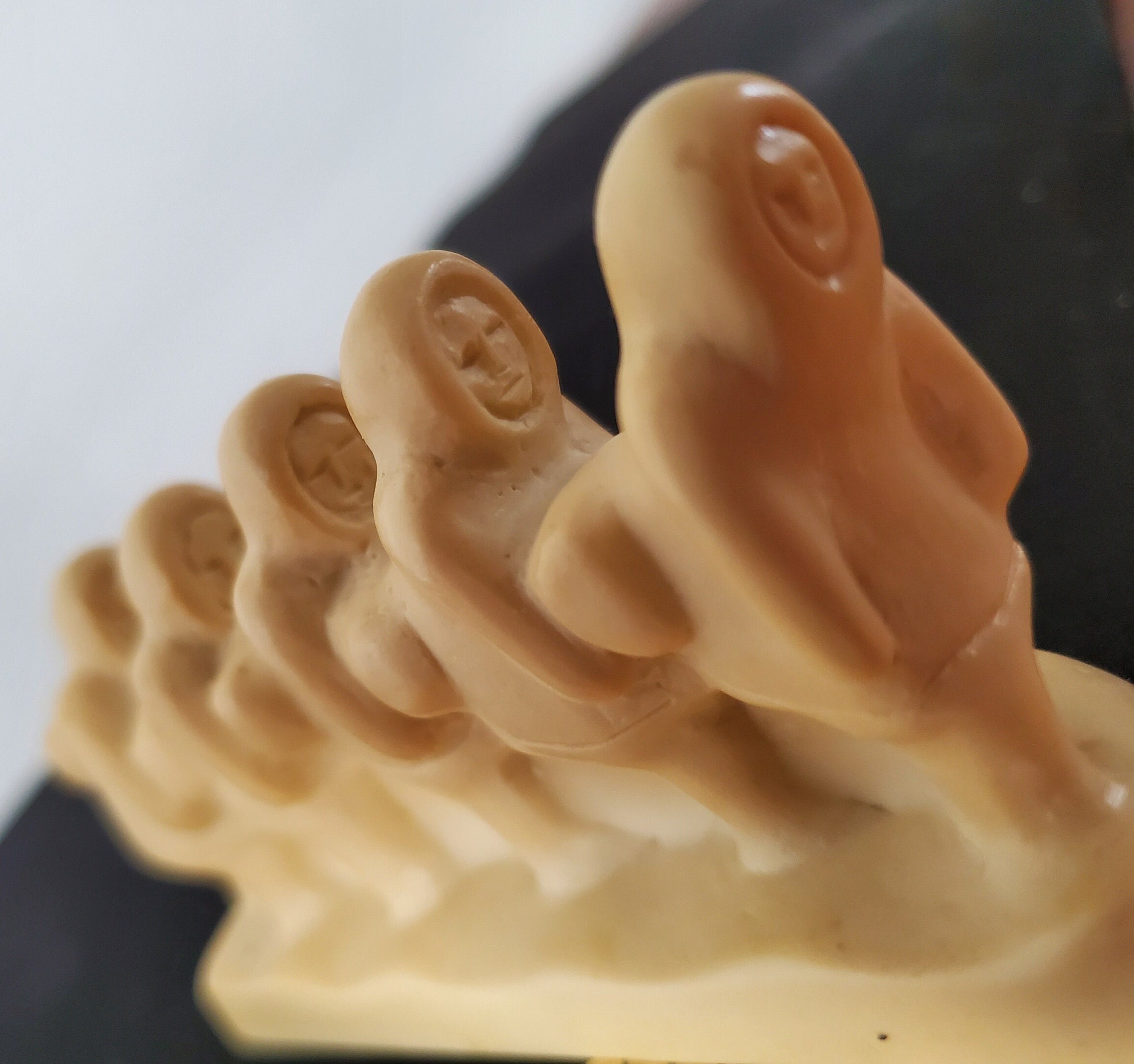 Small Boma Inuit Sculpture / Group of Five Men Walking / Canadian Art ...