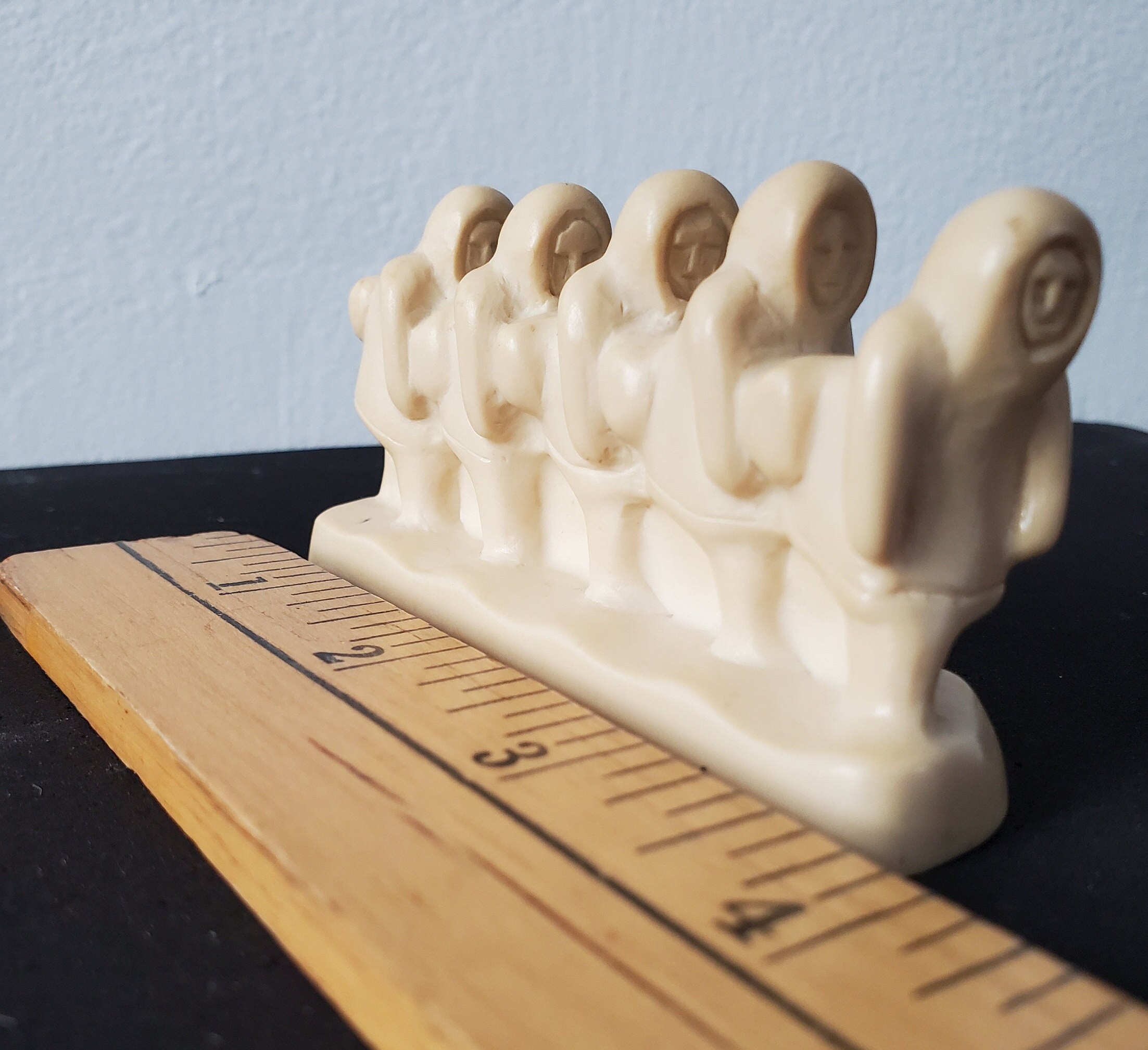 Small Boma Inuit Sculpture / Group of Five Men Walking / Canadian Art ...