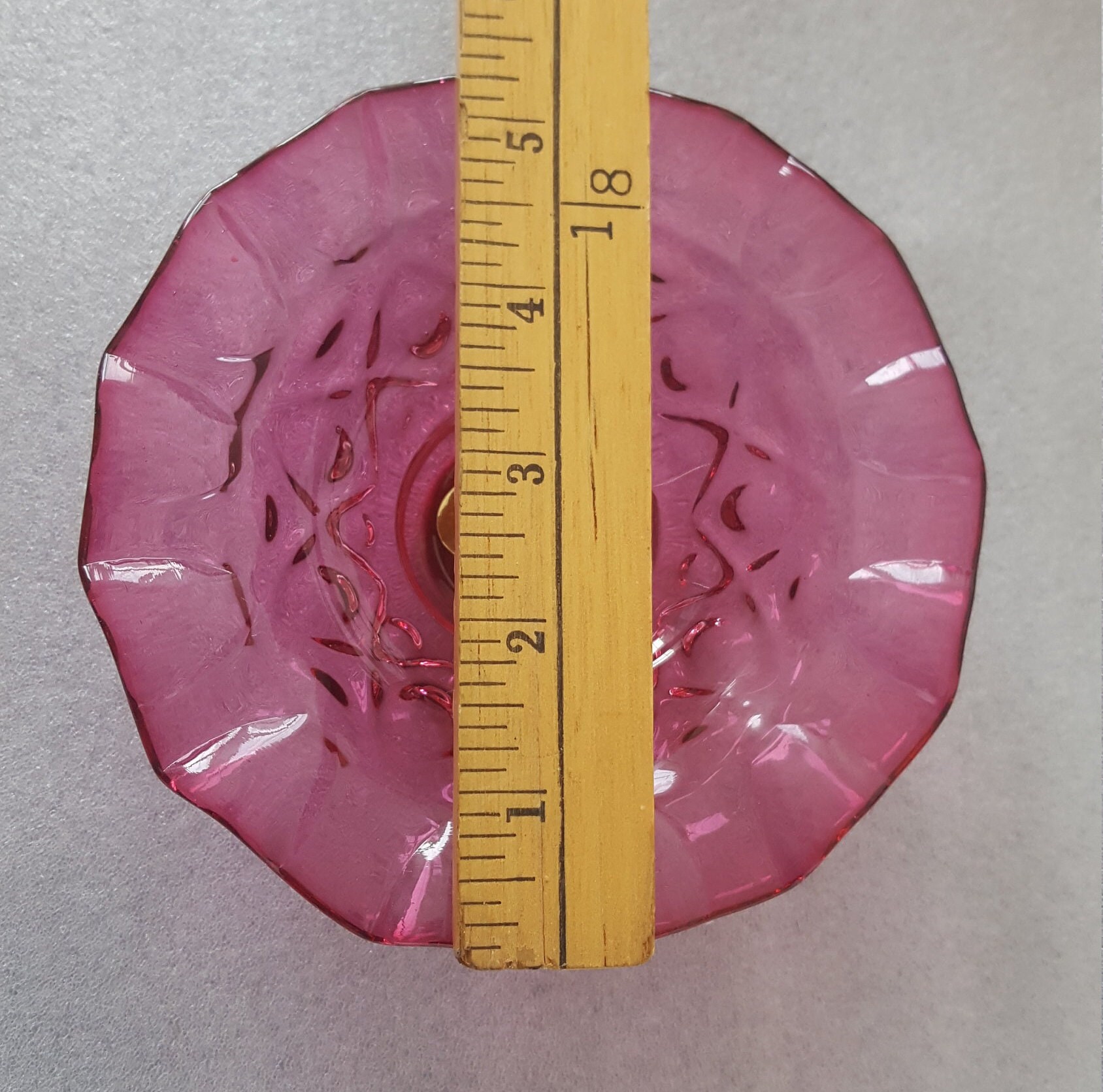 Vintage Angelo Rossi Cranberry Glass Dish / Cornwall Ontario - Etsy