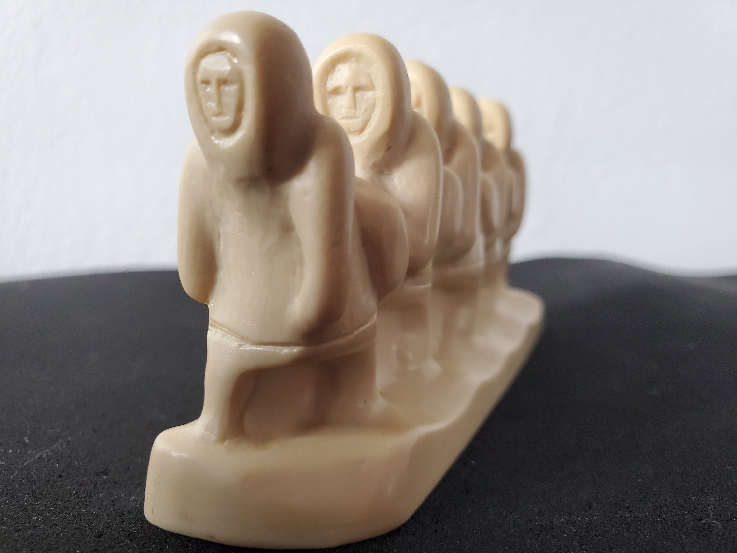 Small Boma Inuit Sculpture / Group of Five Men Walking / Canadian Art ...