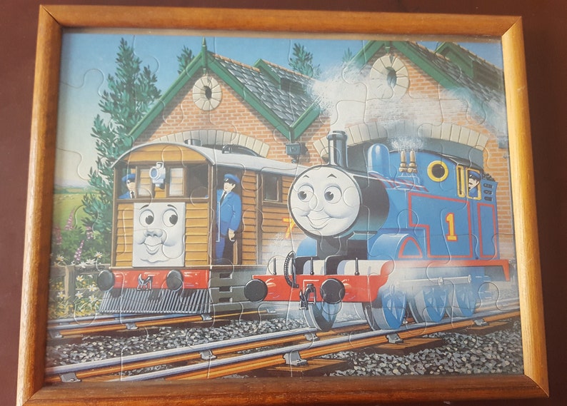 Vintage Thomas the Tank Engine / Wood Framed Completed Puzzles - Etsy