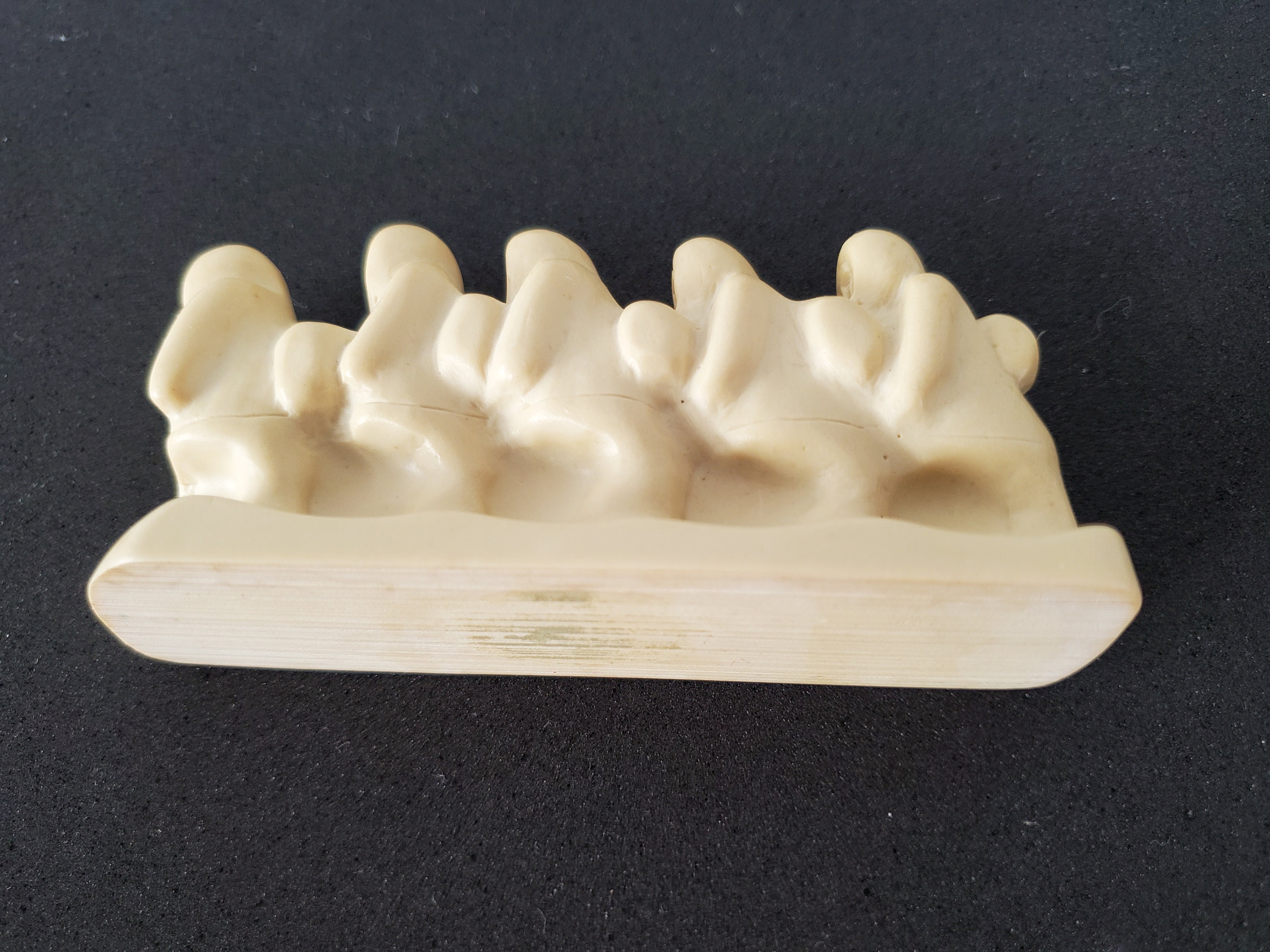 Small Boma Inuit Sculpture / Group of Five Men Walking / Canadian Art ...