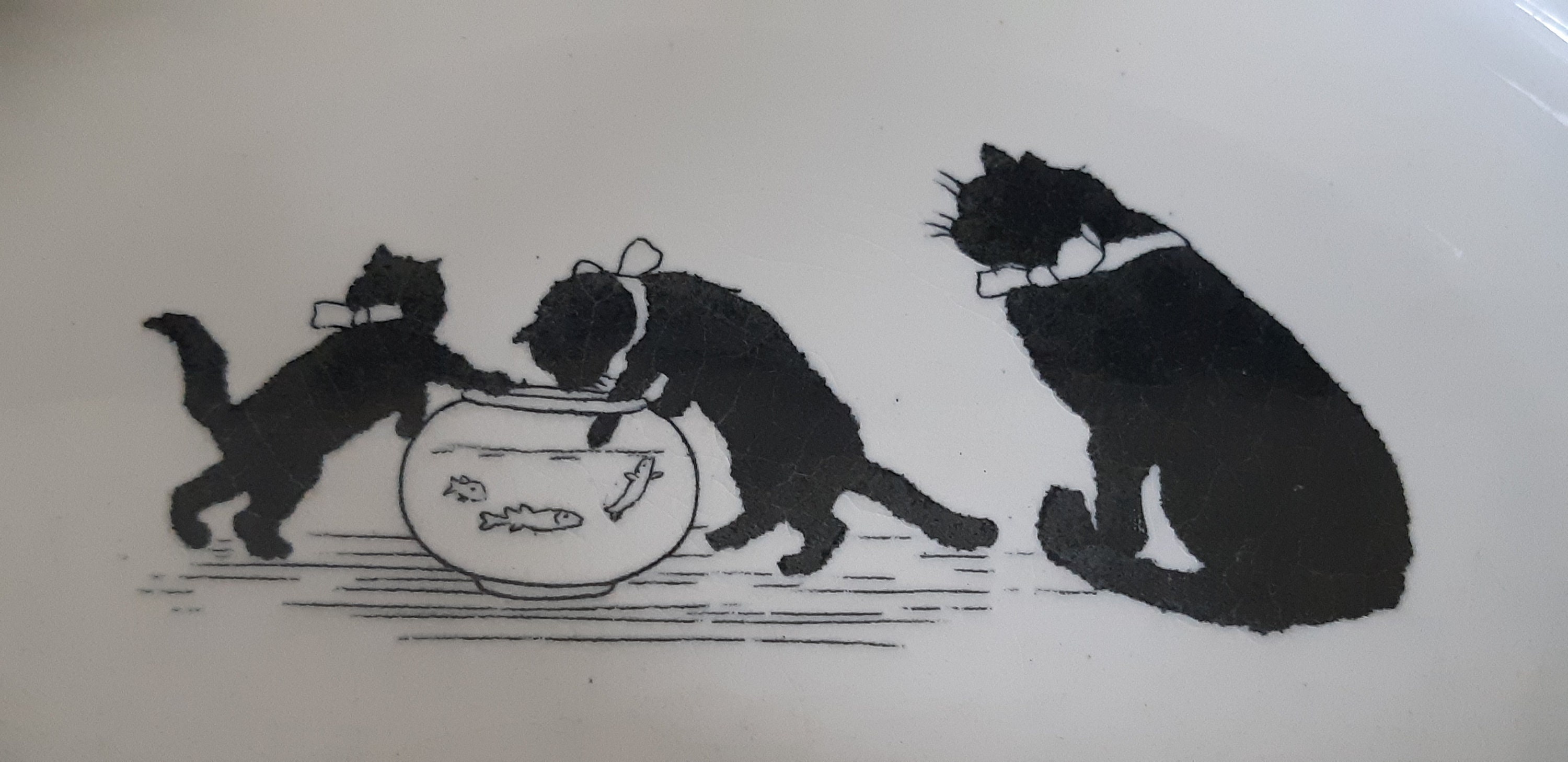 Vintage Grimwades Nursery Ware / Black Cats Pattern Pottery / Nursery Ware Baby Bowl Circa 1901 ...