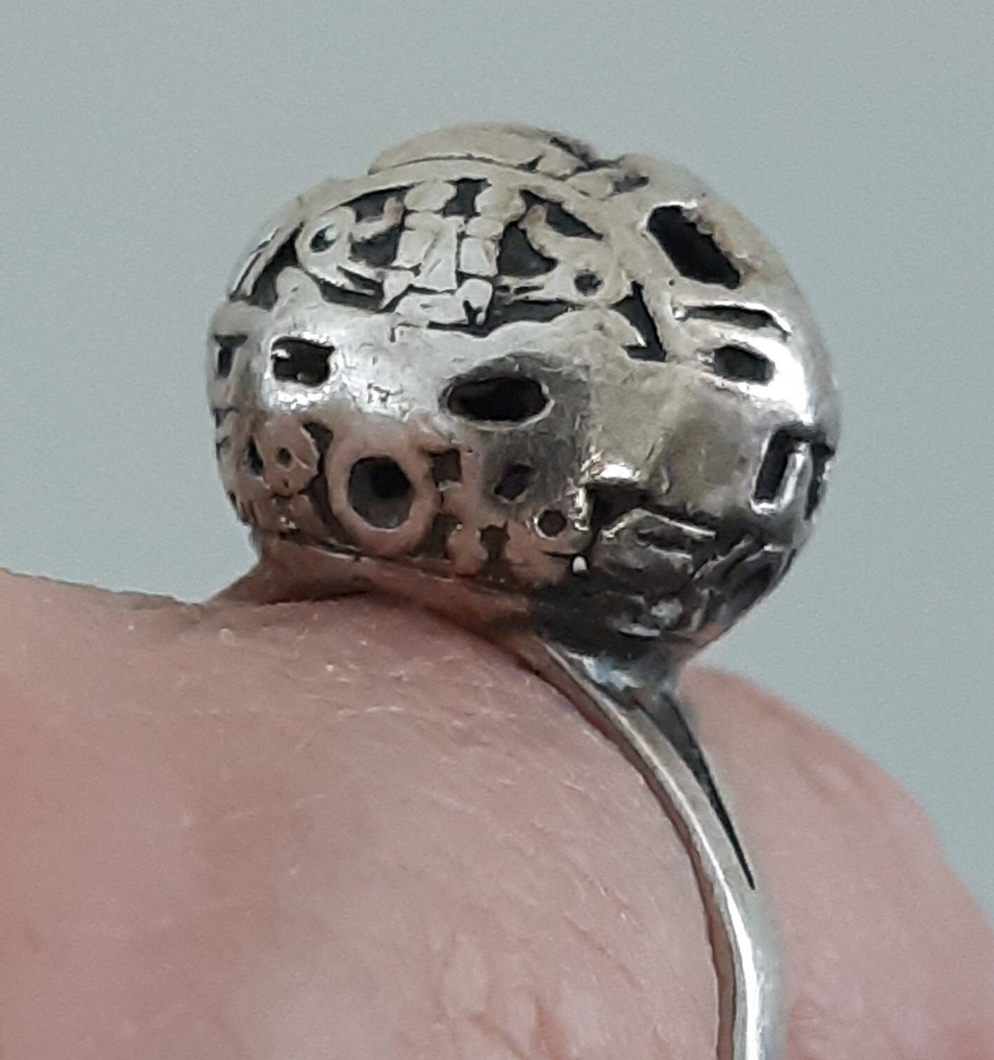 Rare 1950's Arte Orfebre Peruvian Ring / Inca Sterling Silver Ball Ring ...