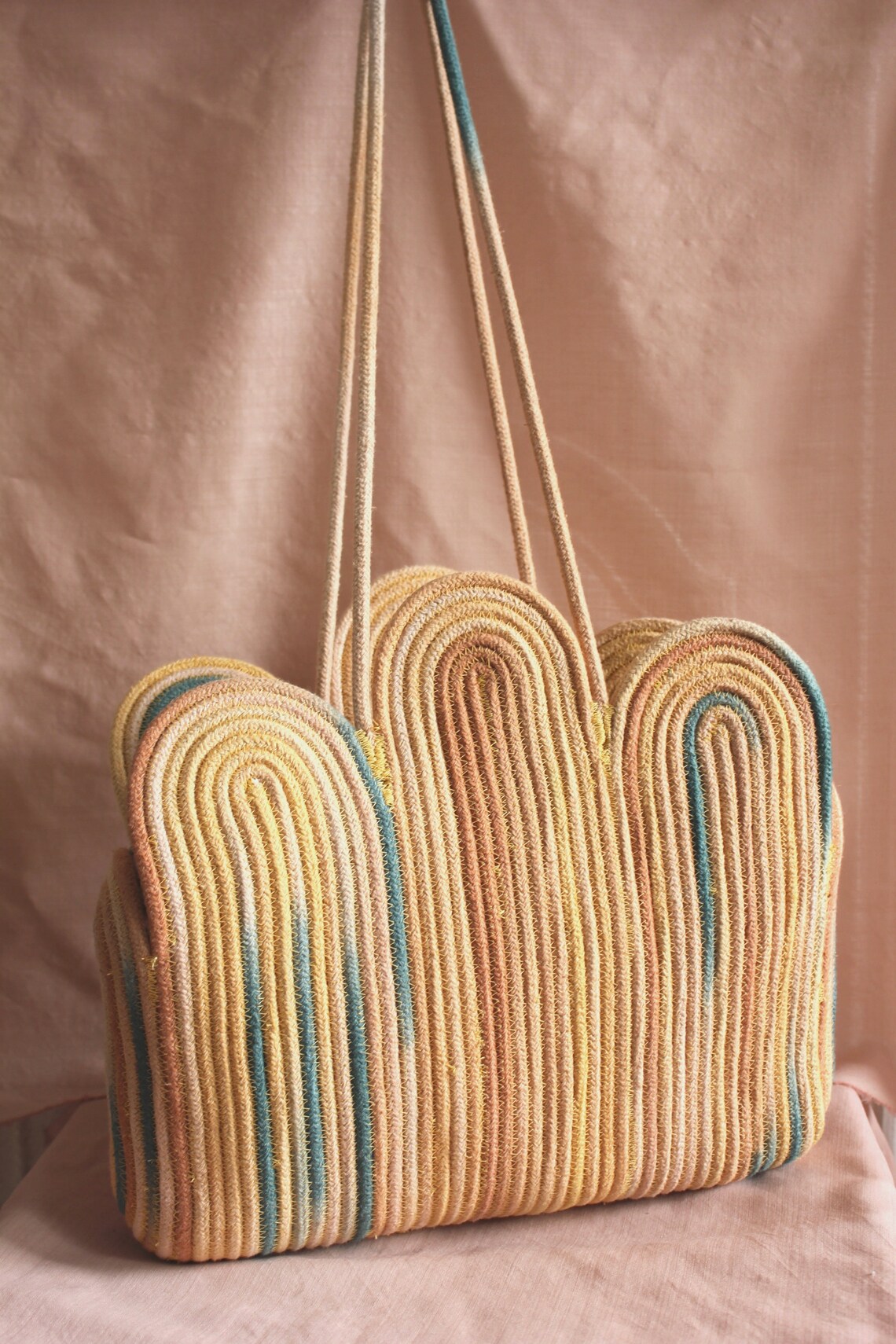 Hand Dyed Organic Cotton Rope Shoulder/tote Bag - Etsy