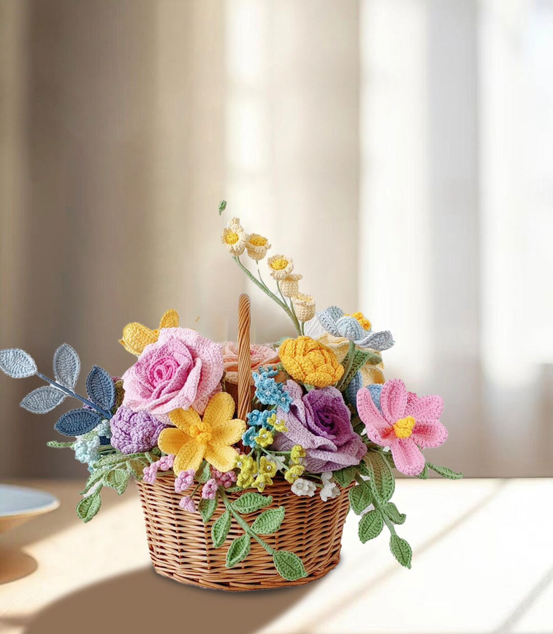 Handmade Flowers Bouquet Crochet Flower Bouquetbouquet for Birthday ...