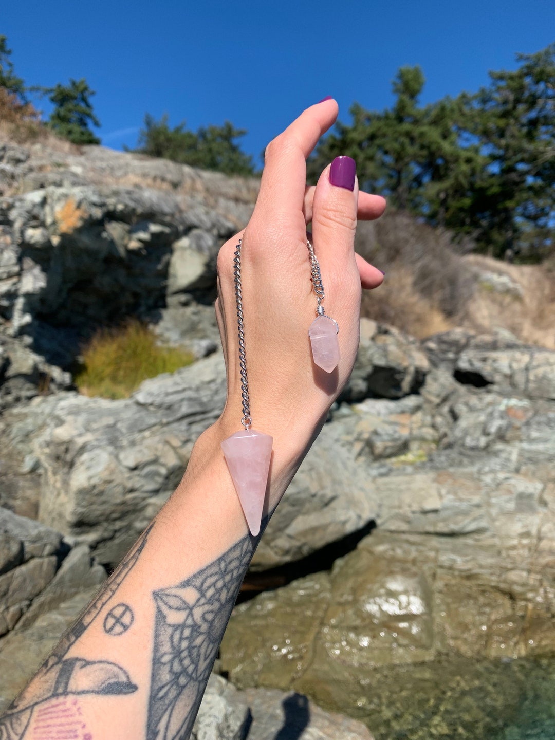 Rose Quartz Pendulum | Dowsing | Unique Pendulum | Witchy Tools | Wicca ...