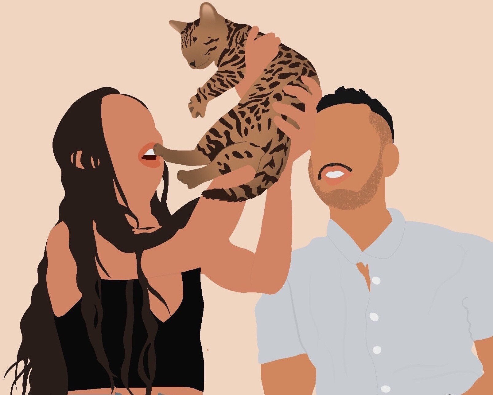 Custom Portrait From Photo Digital Faceless Digital Portrait - Etsy