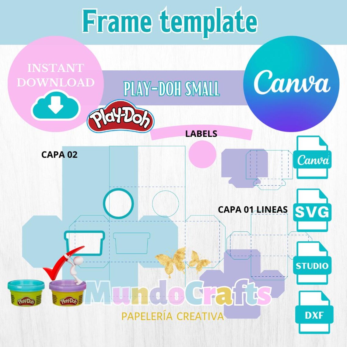 PLAY DOH TEMPLATE mini editable en Canva - Etsy.de