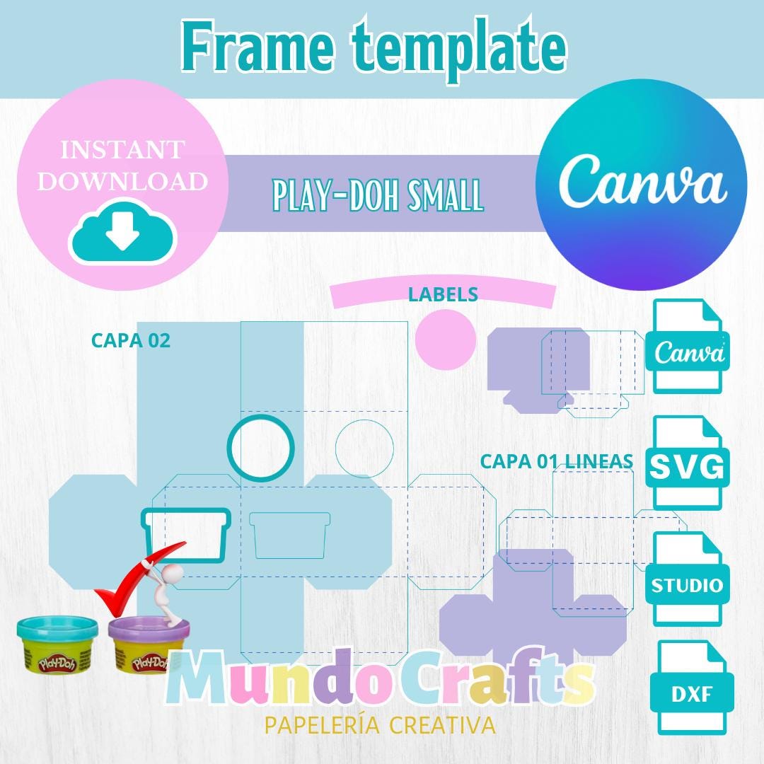 PLAY DOH TEMPLATE Mini Editable En Canva, Playdoh Y Crayolas Para ...