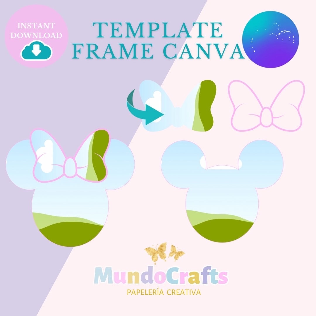 MINNIE MOUSE TEMPLATE Marco De Minnie Mouse Y Lazo Editable - Etsy