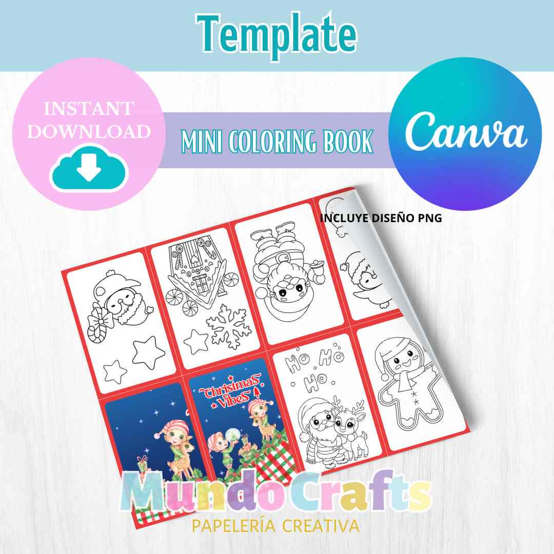 MINI COLORING BOOK Templates Editables En Canva. Diseño De Navidad En ...