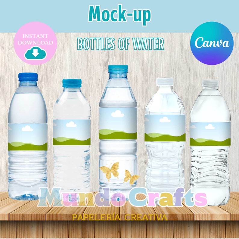 MAQUETAS BOTELLAS De AGUA, Marcos De Botellas De Agua En Canva - Etsy