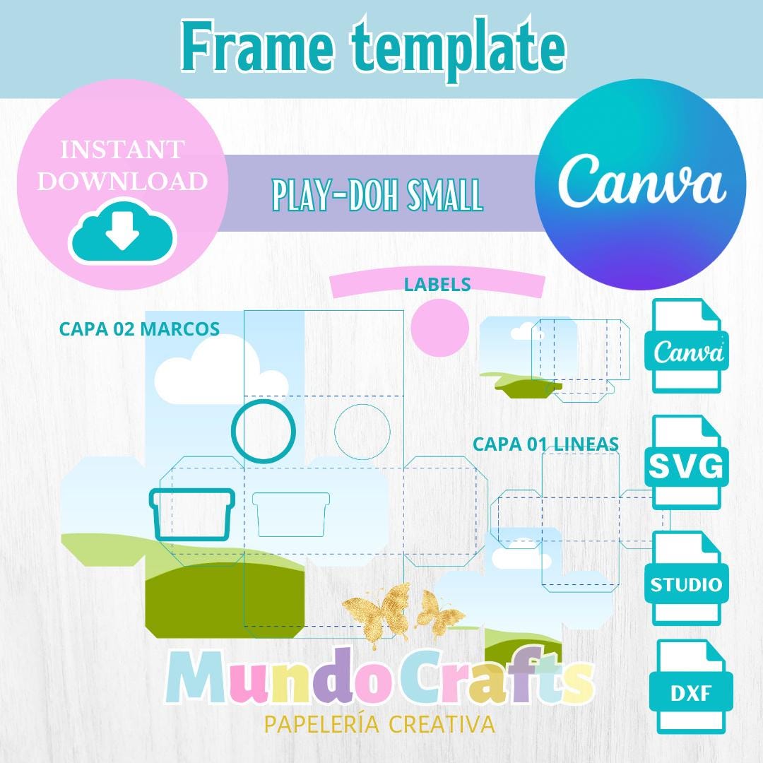 PLAY DOH TEMPLATE Mini Editable En Canva, Playdoh Y Crayolas Para ...