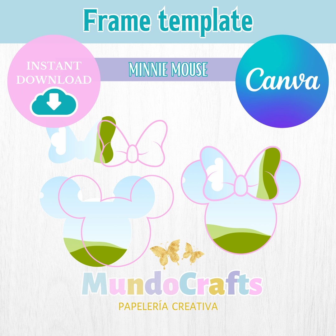 MINNIE MOUSE TEMPLATE, Marco De Minnie Mouse Y Lazo Editable En Canva ...