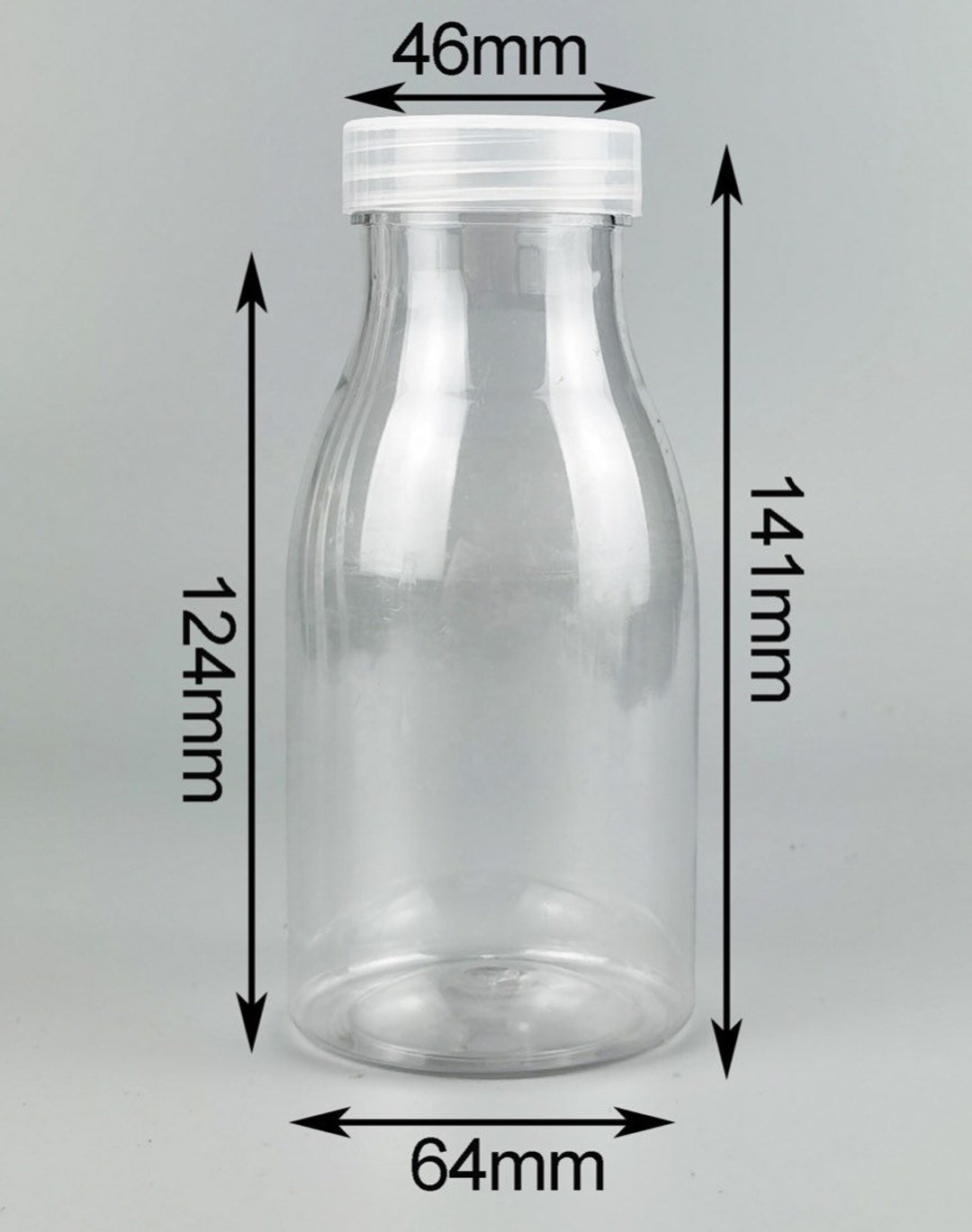 Plastic Milk Bottle W/ Screw Cap - Etsy
