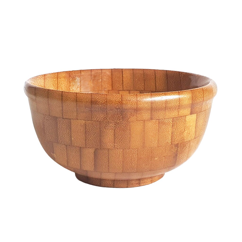 Bamboo Serving Bowl | Crafted From Bamboo Offcuts | Mosaic-like Design ...