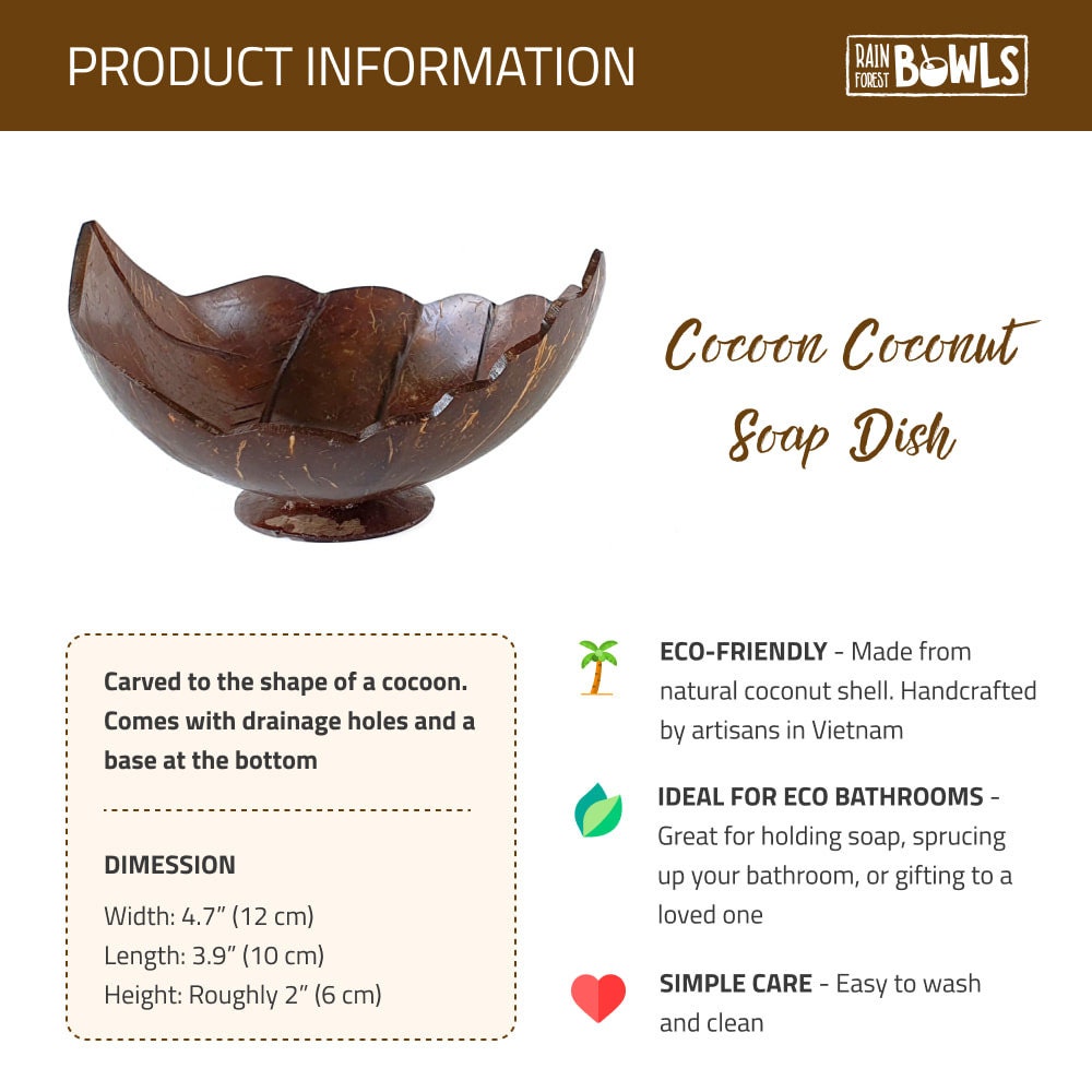 Cocoon Coconut Soap Dish | Handcrafted From an Upcycled Coconut Shell ...