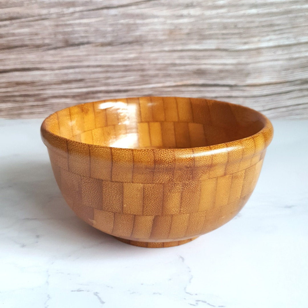 Bamboo Serving Bowl | Crafted From Bamboo Offcuts | Mosaic-like Design ...
