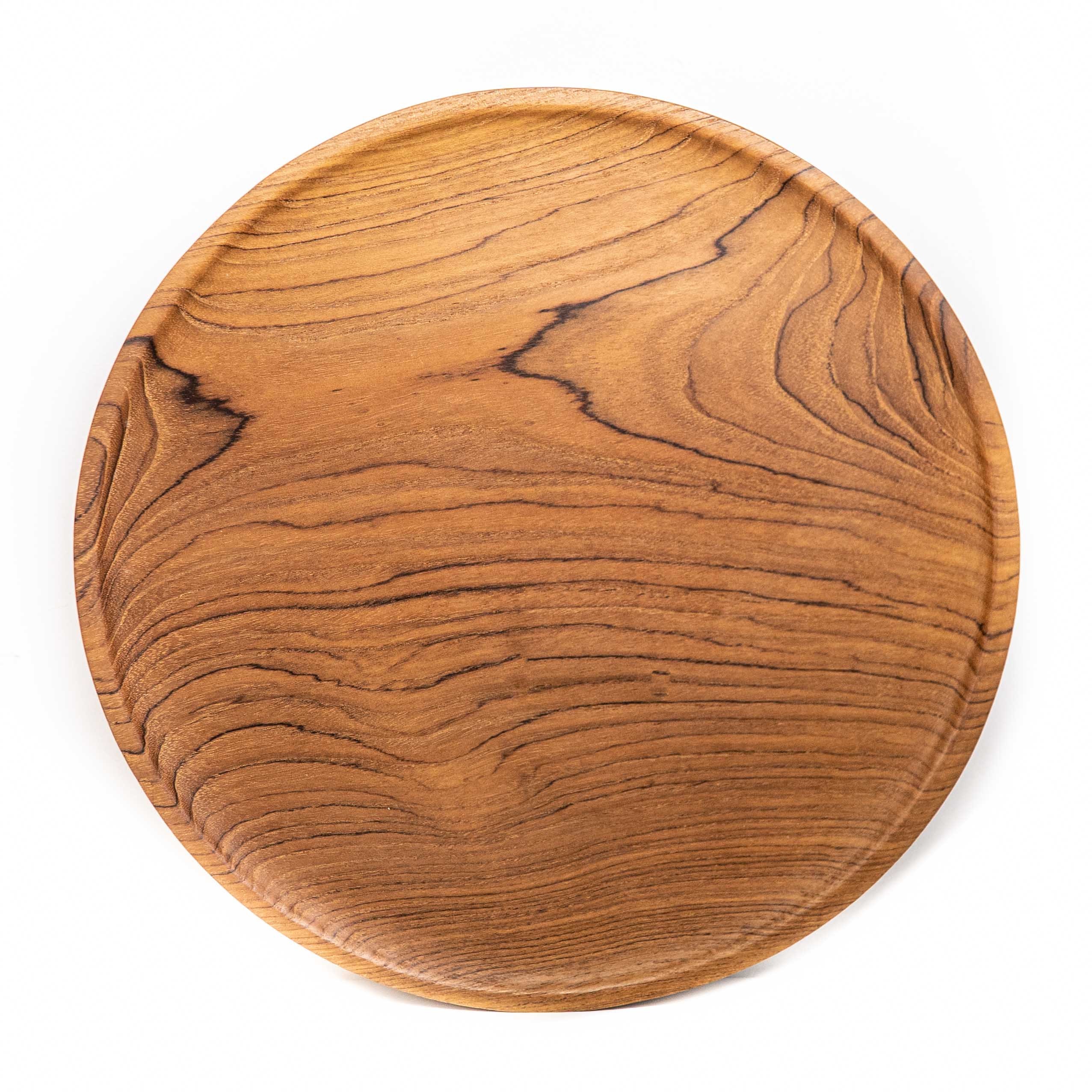 Round Teak Wood Plate (jumbo) | Hand-carved From Indonesian Teak Wood ...