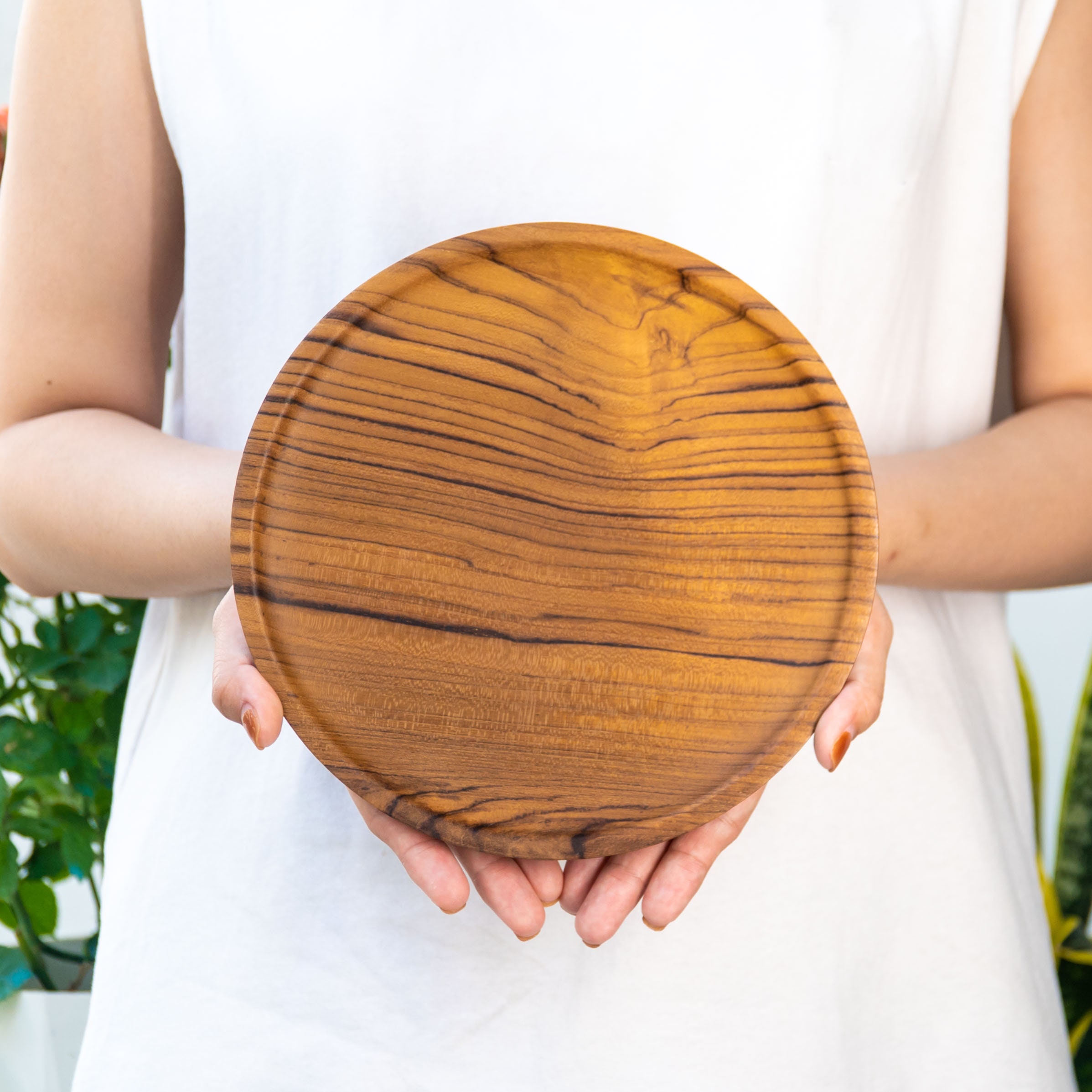 Round Teak Wood Plate medium Carved by Indonesian Artisans - Etsy