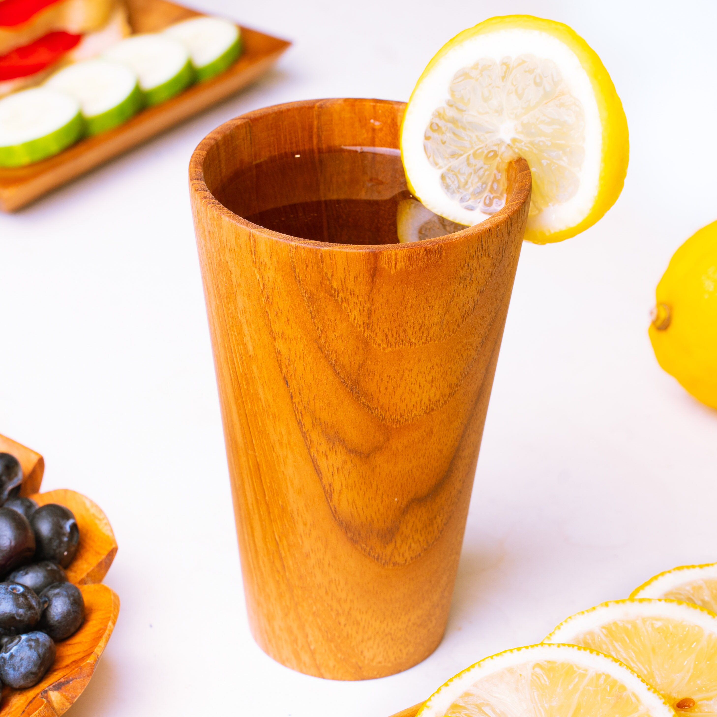 Straight Side Teak Wood Cup - Tall - Etsy