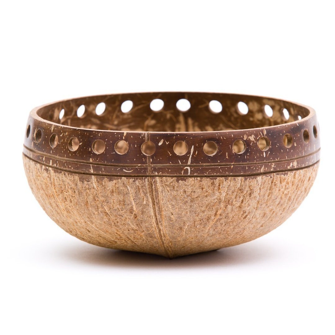 Handcrafted Two-toned Punchout Coconut Bowl | Sustainable, All-natural ...