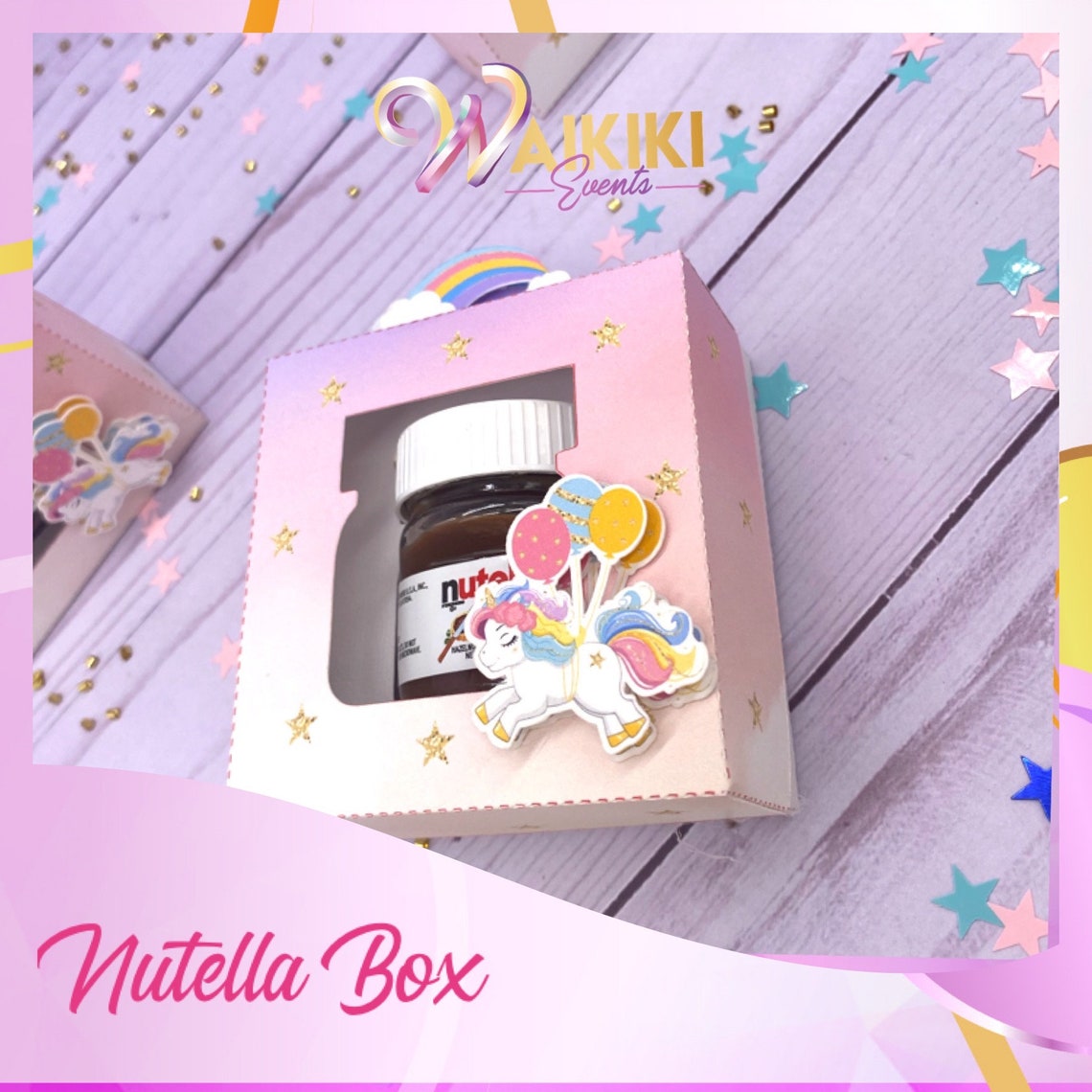 Nutella Box Unicorn Party Boxes for Nutellas Personalized - Etsy