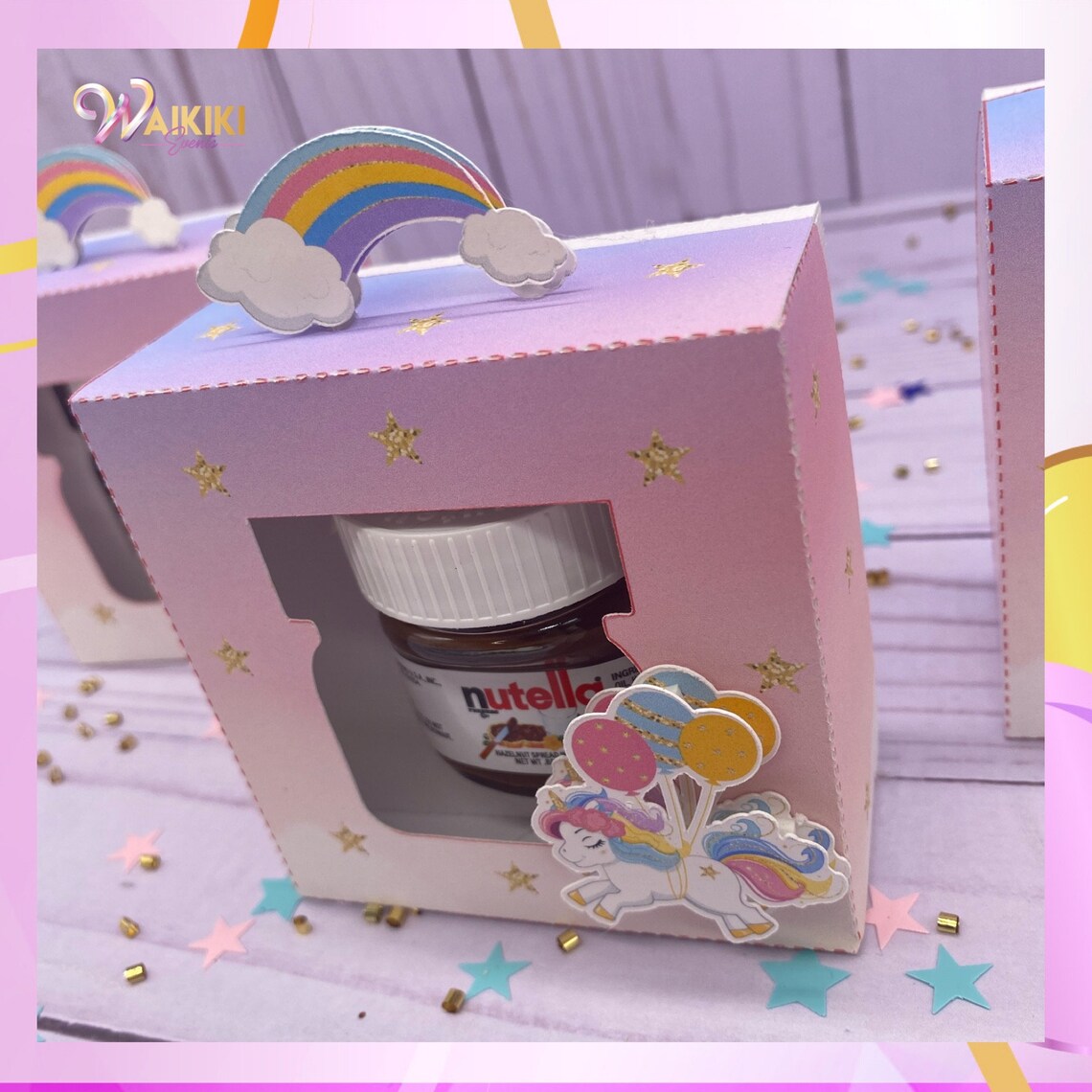 Nutella Box Unicorn Party Boxes for Nutellas Personalized - Etsy