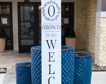 XL Available Welcome Sign, Welcome Sign for Front Porch, Vertical Wood ...