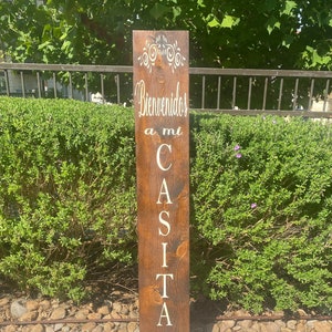 Bienvenidos Welcome Sign - Spanish Welcome Sign - Porch Leanerfront ...