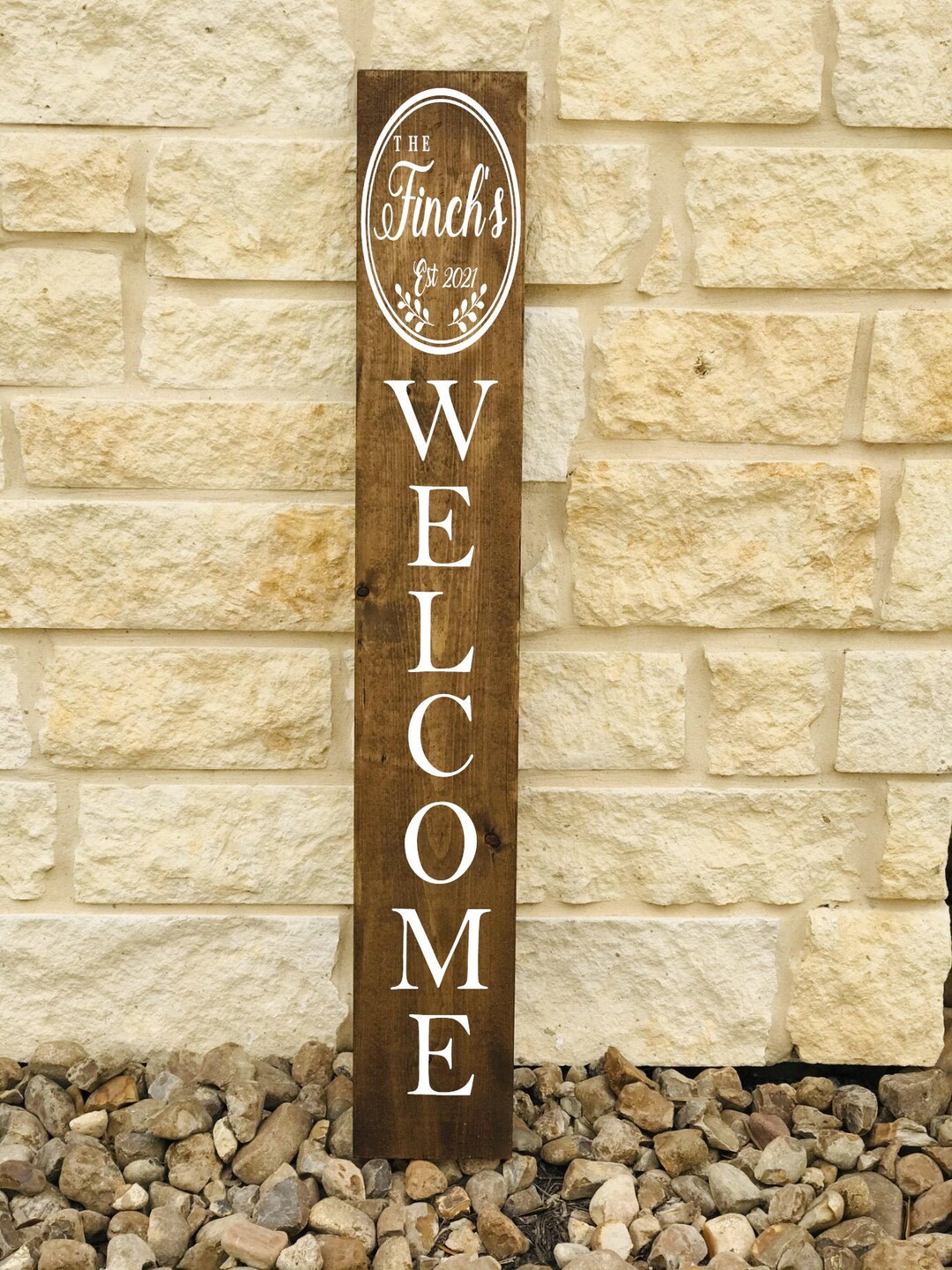 XL Available WELCOME Sign, Vertical Wooden Sign, Customizable Last Name ...