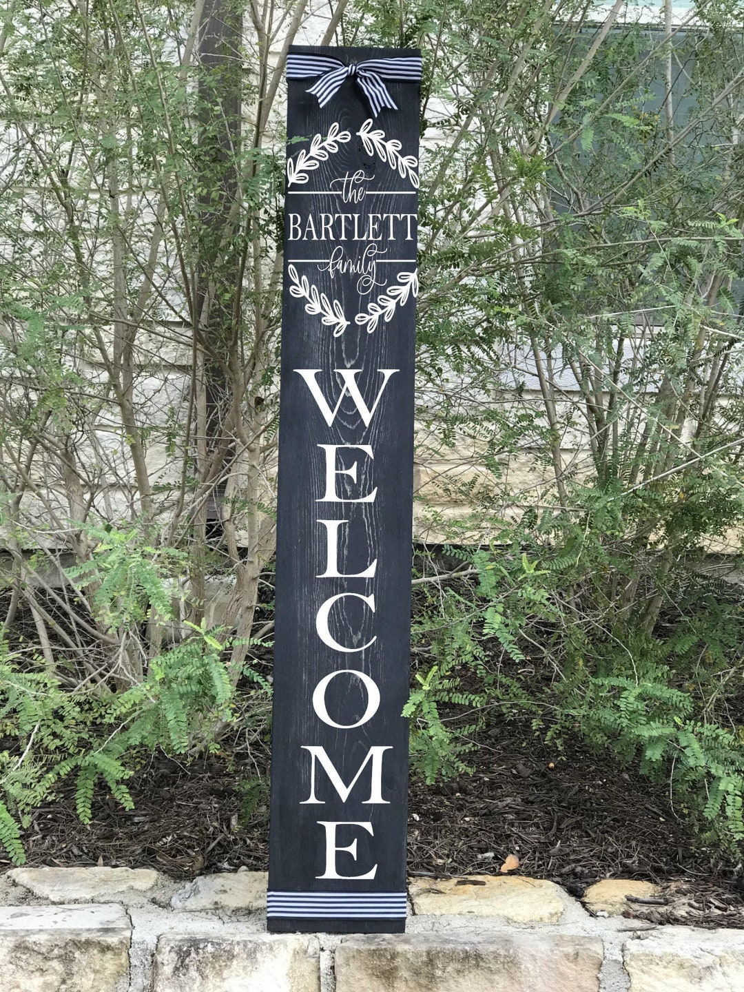 XL Available WELCOME Sign, Vertical Wooden Sign, Customizable Last Name ...
