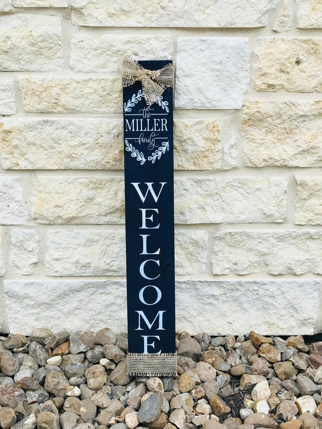 XL Available WELCOME Sign, Vertical Wooden Sign, Customizable Last Name ...