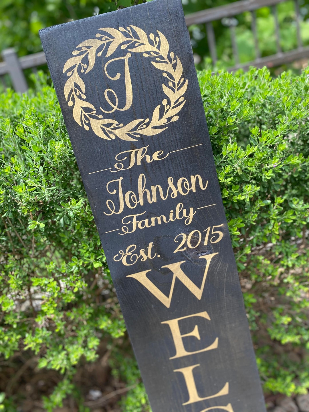 XL Available WELCOME Sign, Vertical Sign, Customizable Last Name Sign ...