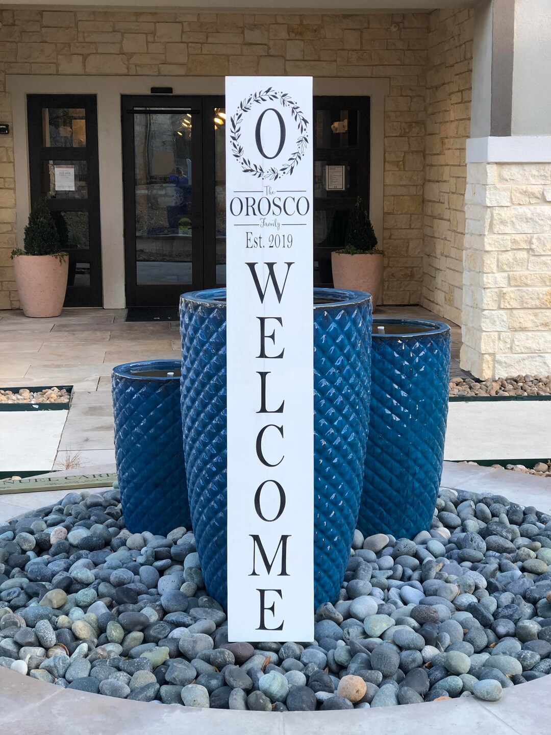 XL Available WELCOME Sign, Vertical Wooden Sign, Customizable Last Name ...