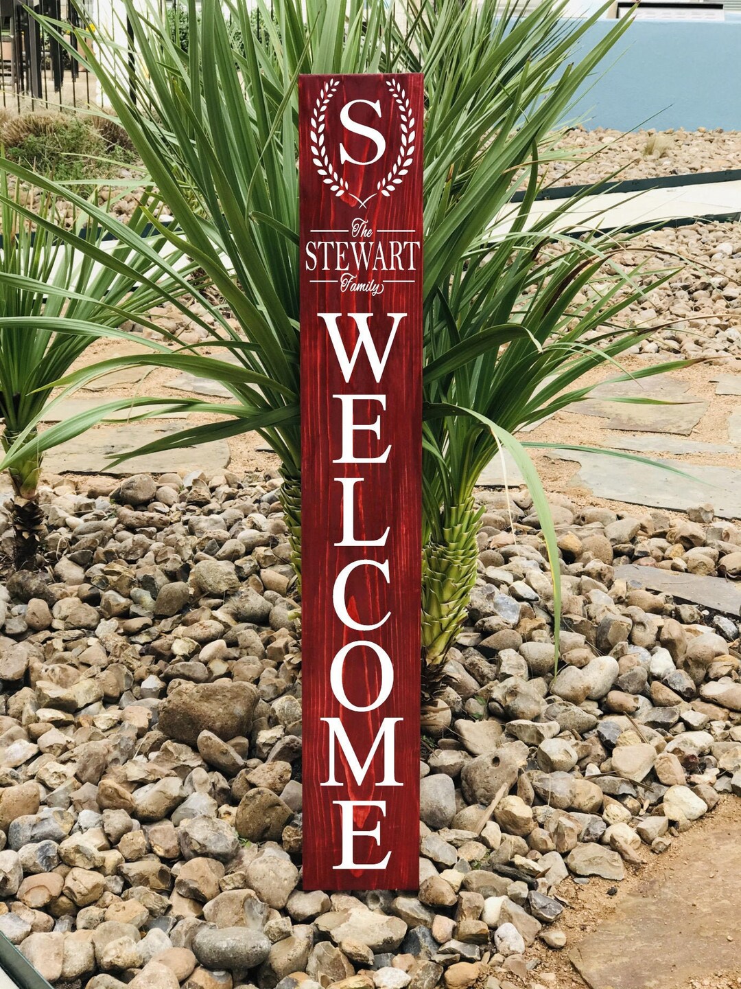 XL Available WELCOME Sign, Vertical Wooden Sign, Customizable Last Name ...