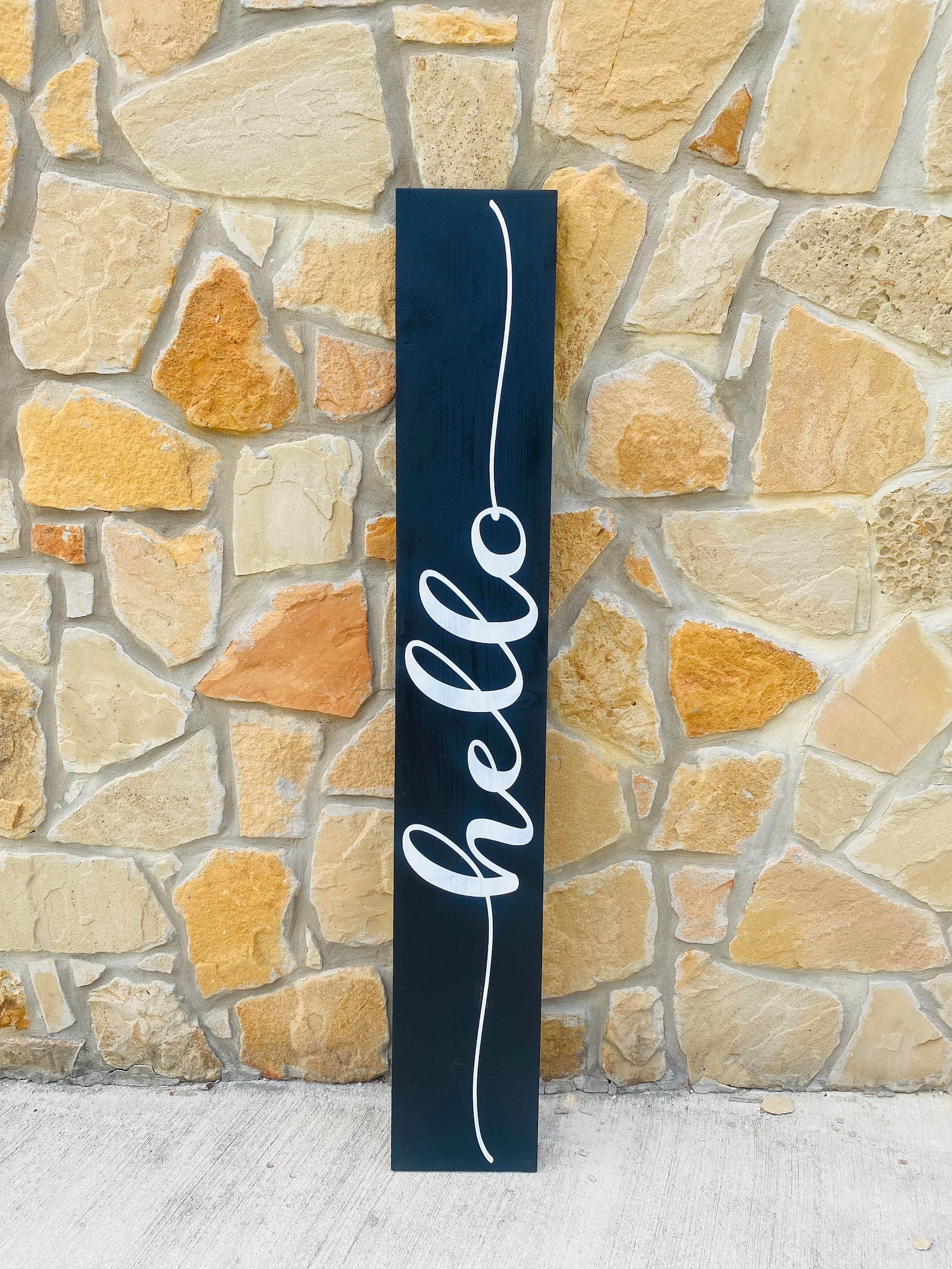 Hello Cursive Welcome Porch Sign, Summer Sign, Spring Sign, Modern ...