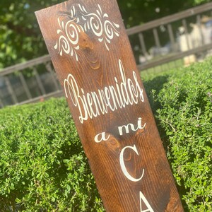Bienvenidos Welcome Sign - Spanish Welcome Sign - Porch Leanerfront ...