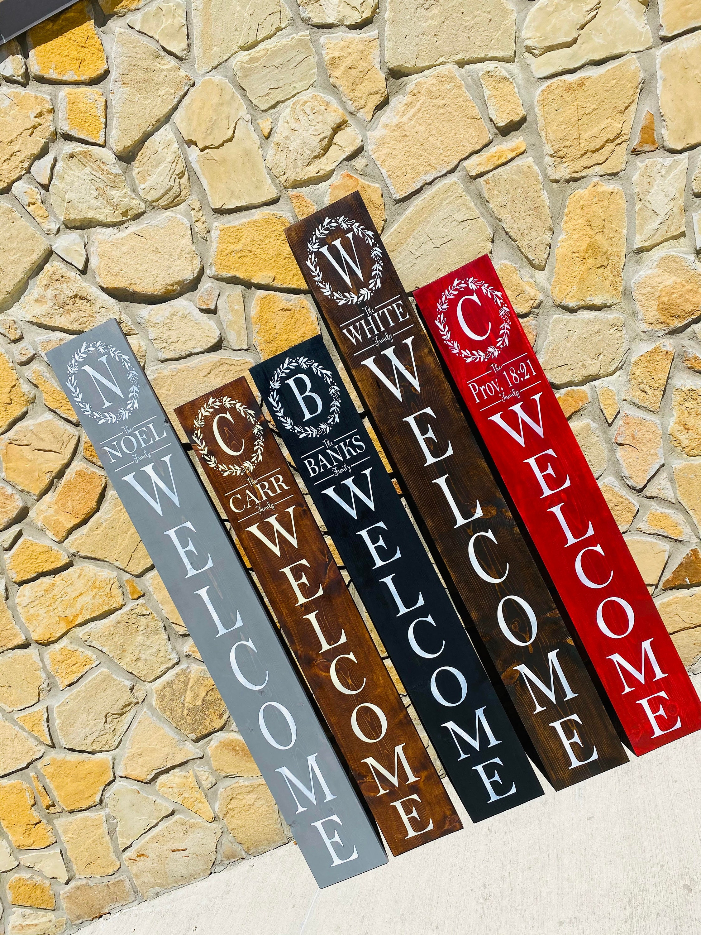 Modern Rustic Wood Sign Vertical Wooden Sign Customizable | Etsy