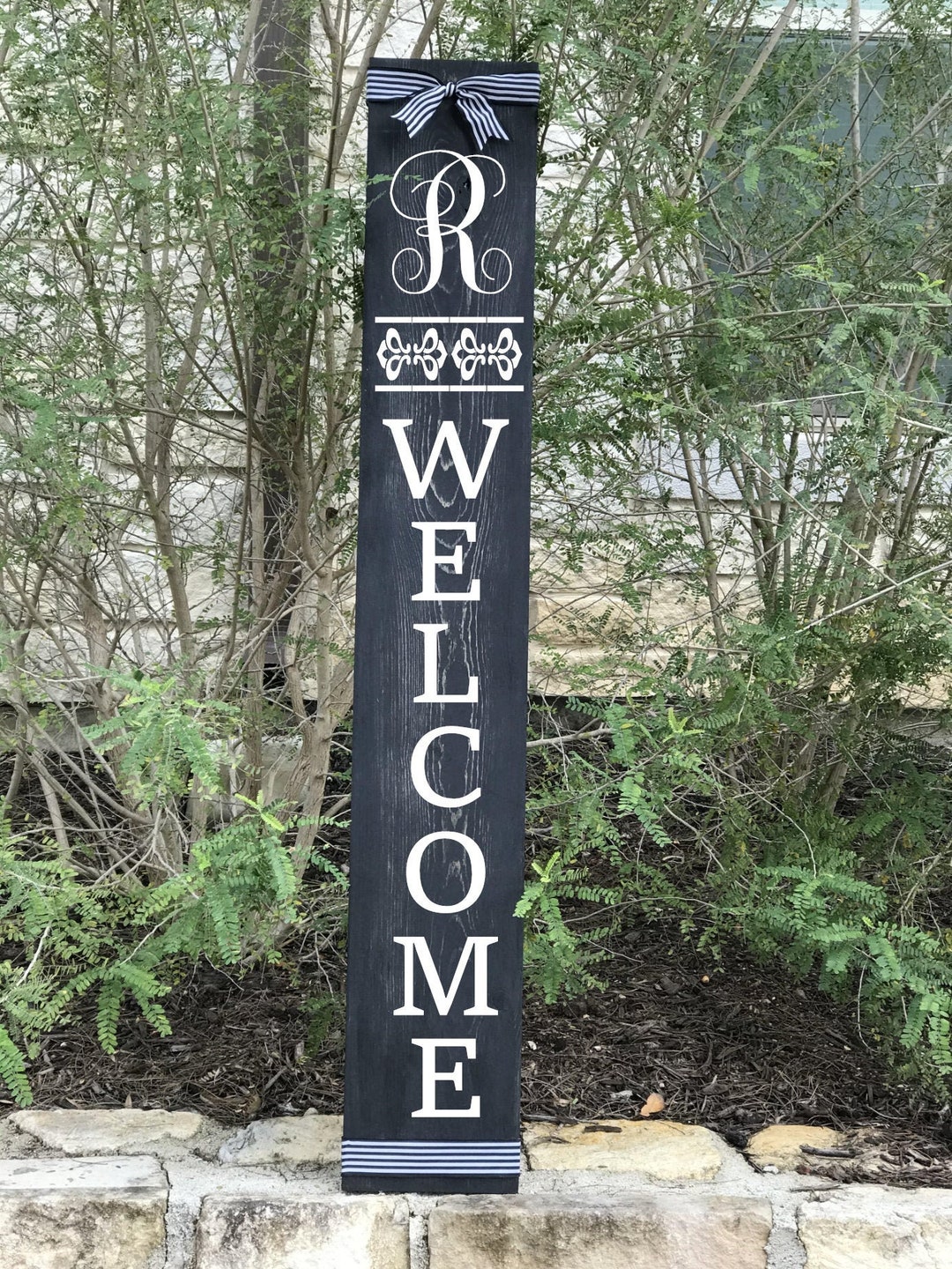 XL Available WELCOME Sign, Vertical Wooden Sign, Customizable Last Name ...